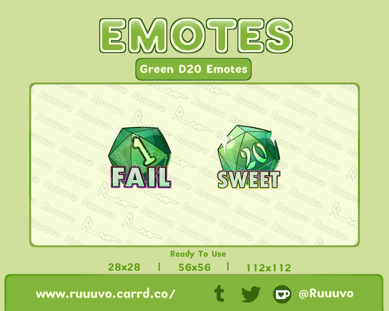 Green D20 Emote/dnd D20 Dice Emote for Twitch Stream/natural 20 ...