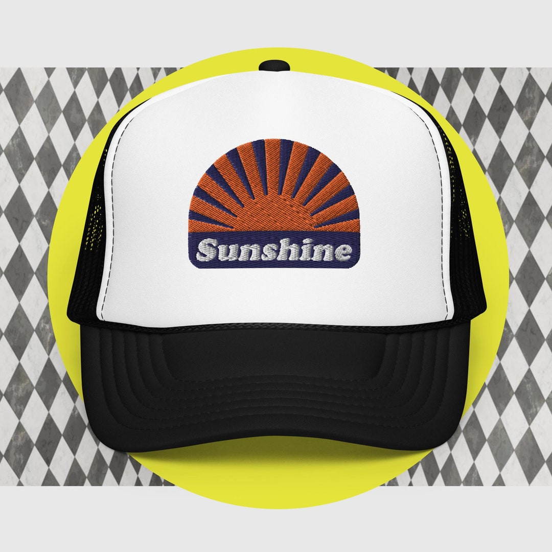 Sunshine Foam Embroidered Trucker Hat, Hello Sunshine Hat, Summer Hat ...