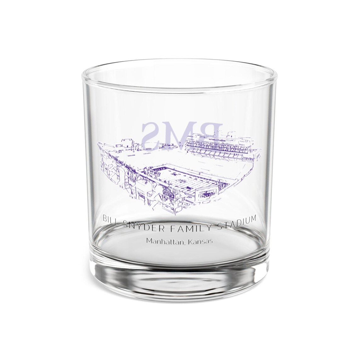 Kansas State Rocks Glass, 10oz KSU Cocktail, Monogram Custom K-state ...