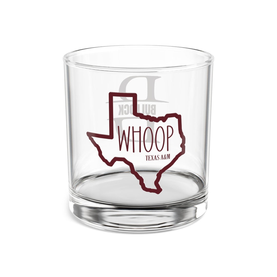 Whoop Rocks Glass, Monogram 10oz TAMU Glass, Custom Aggie Rocks Glass ...