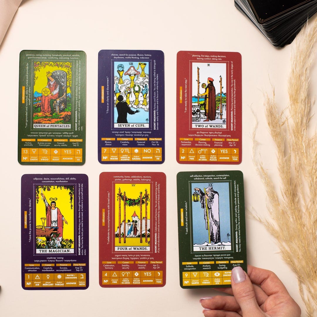 Beautiful Beginner Tarot Deck 78 Card Tarot With Guidebook Unique ...