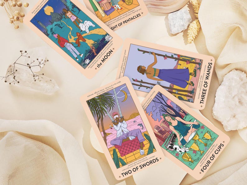 Complete 78 Card Beginner Tarot Deck With Guidebook Unique Luxury Indie ...