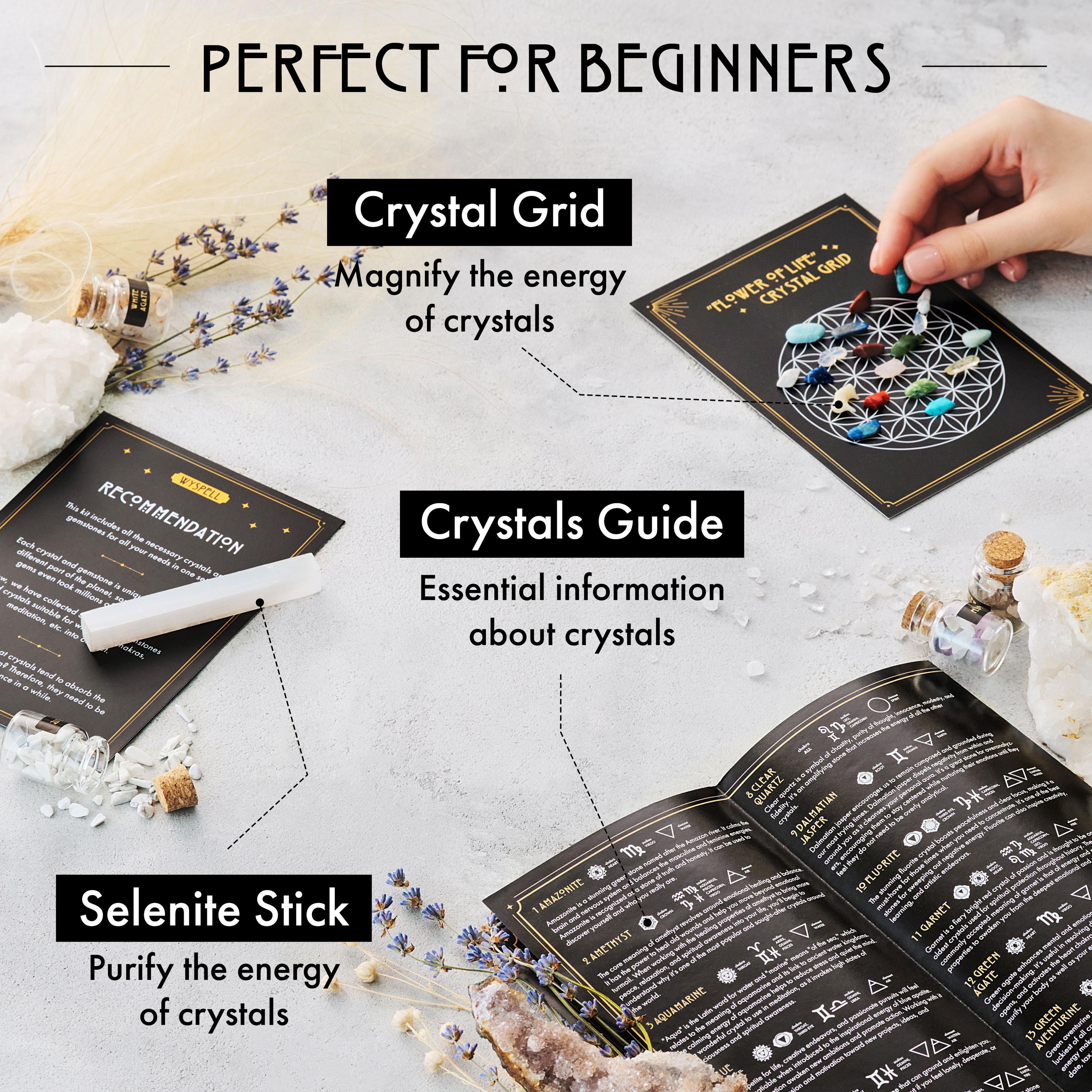 30 PCS Healing Crystal Kit for Beginners Assorted Stones Wyspell ...