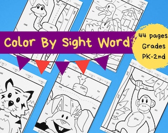 Sight Word Color by Code for High Frequency Words First-third Grade ...