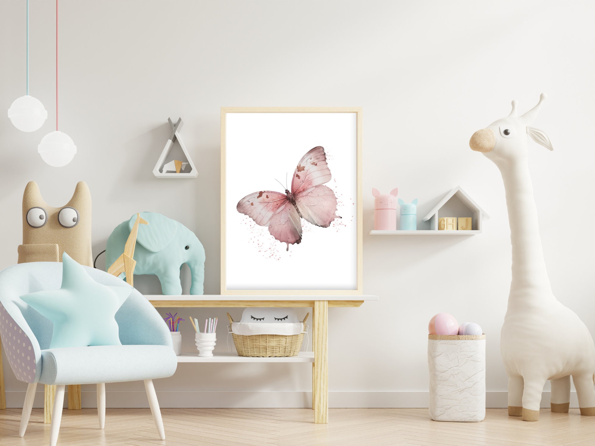 Printable Watercolor Butterfly Wall Art for Nursery and Playroom Decor ...