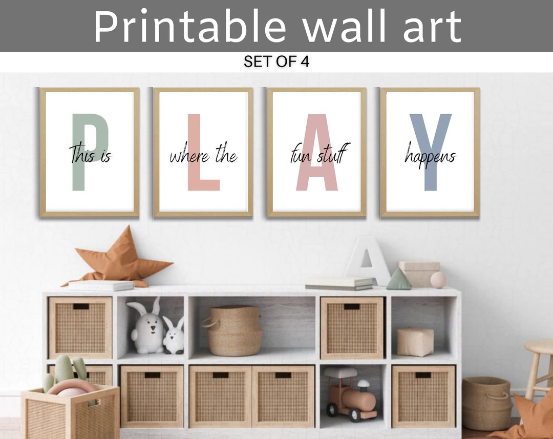 This is Where the Fun Stuff Happens Set of 4 - Nursery Wall Art ...