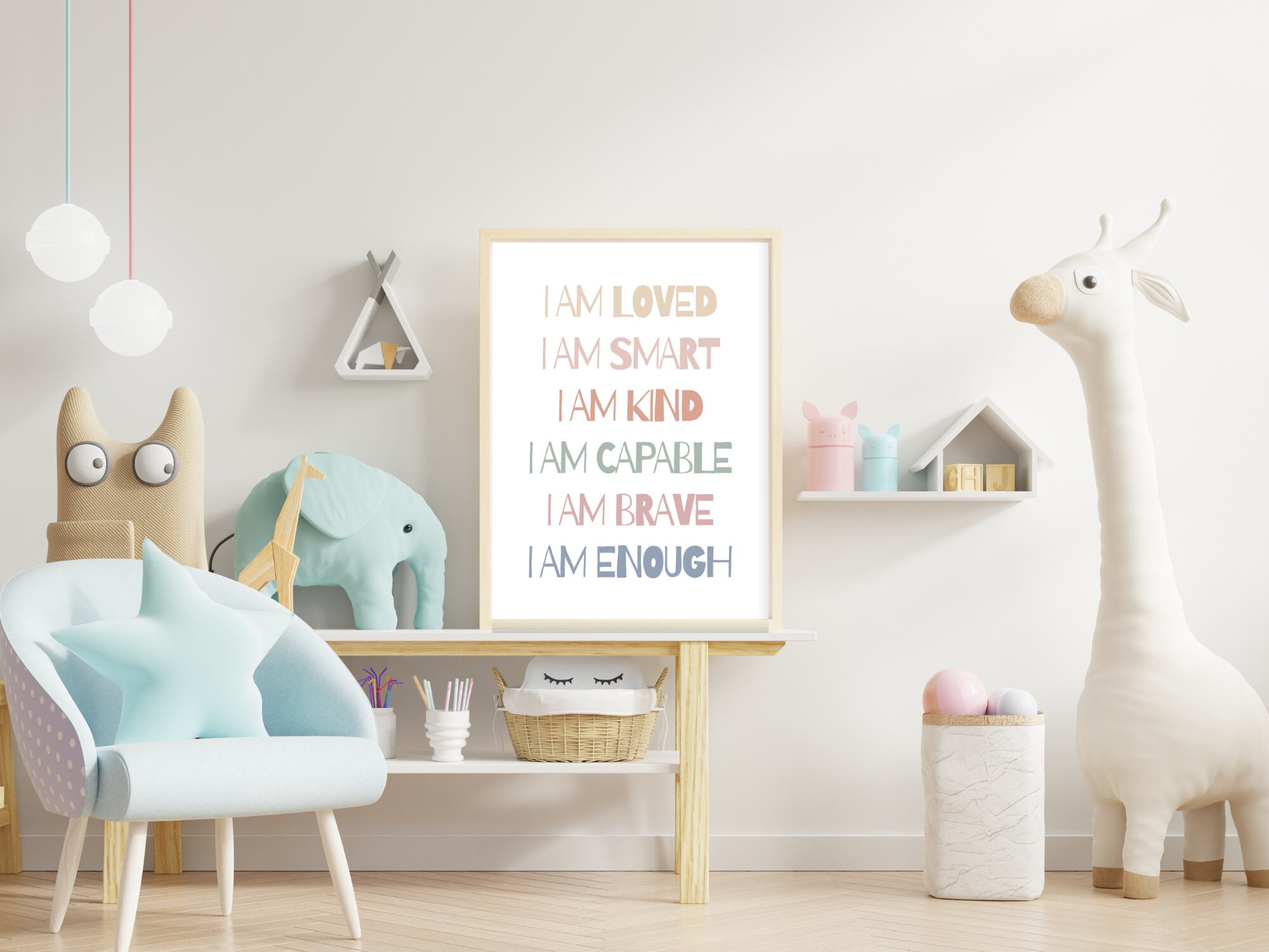 Empowering Affirmations: Printable Art Loved Smart Kind - Etsy
