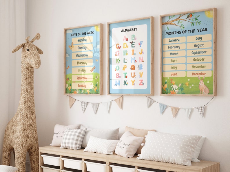 Montessori Classroom Printable Posters: Educational Set of 3 - Abcs ...