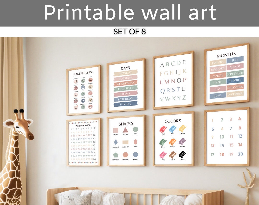 Montessori Homeschool Printable Posters: Toddler Playroom Wall Art ...