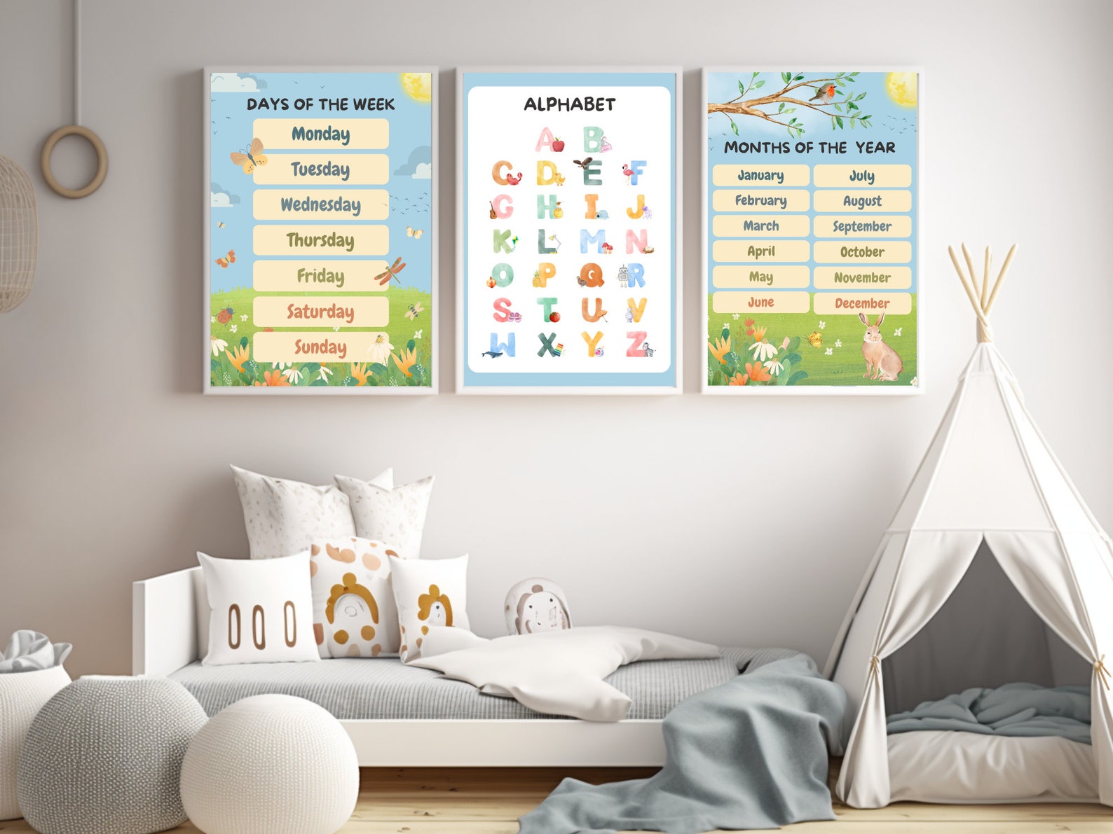 Montessori Classroom Printable Posters: Educational Set of 3 - Abcs ...