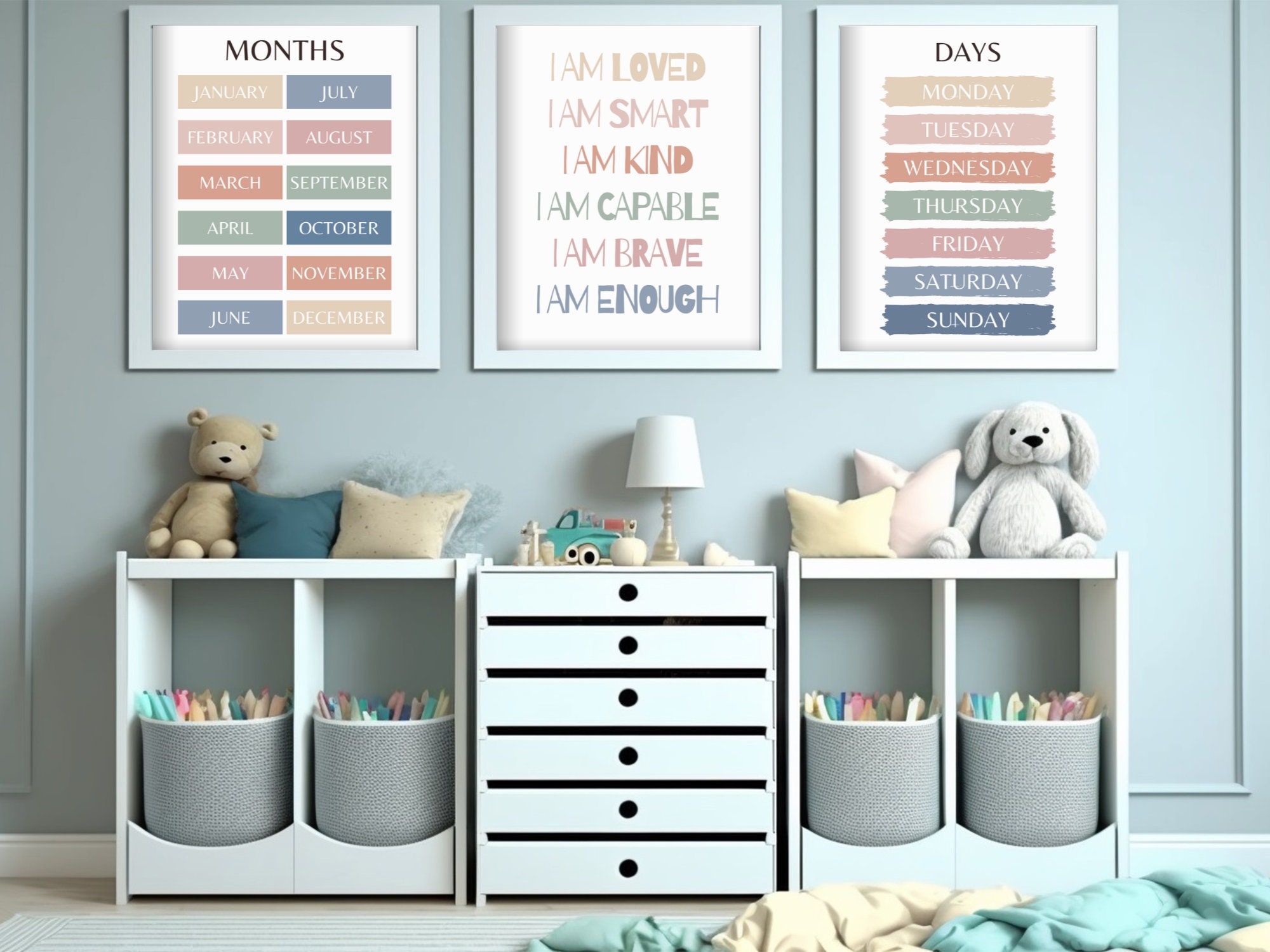 Montessori Homeschool Printable Posters: Toddler Playroom Wall Art ...