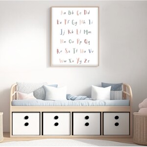 Montessori Alphabet Poster in Soft Pastel Colors | Educational Wall Art ...