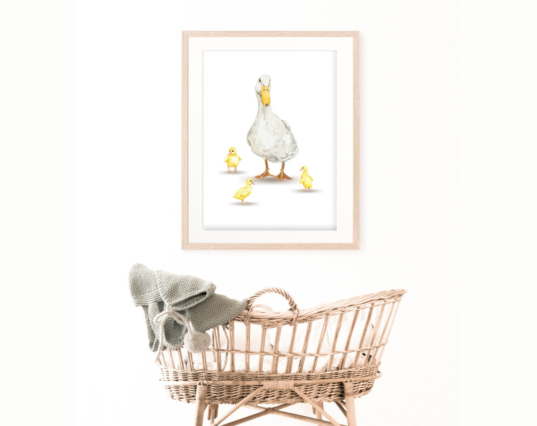 Ducky Love: Whimsical Mother Duck and Ducklings Print - Adorable ...