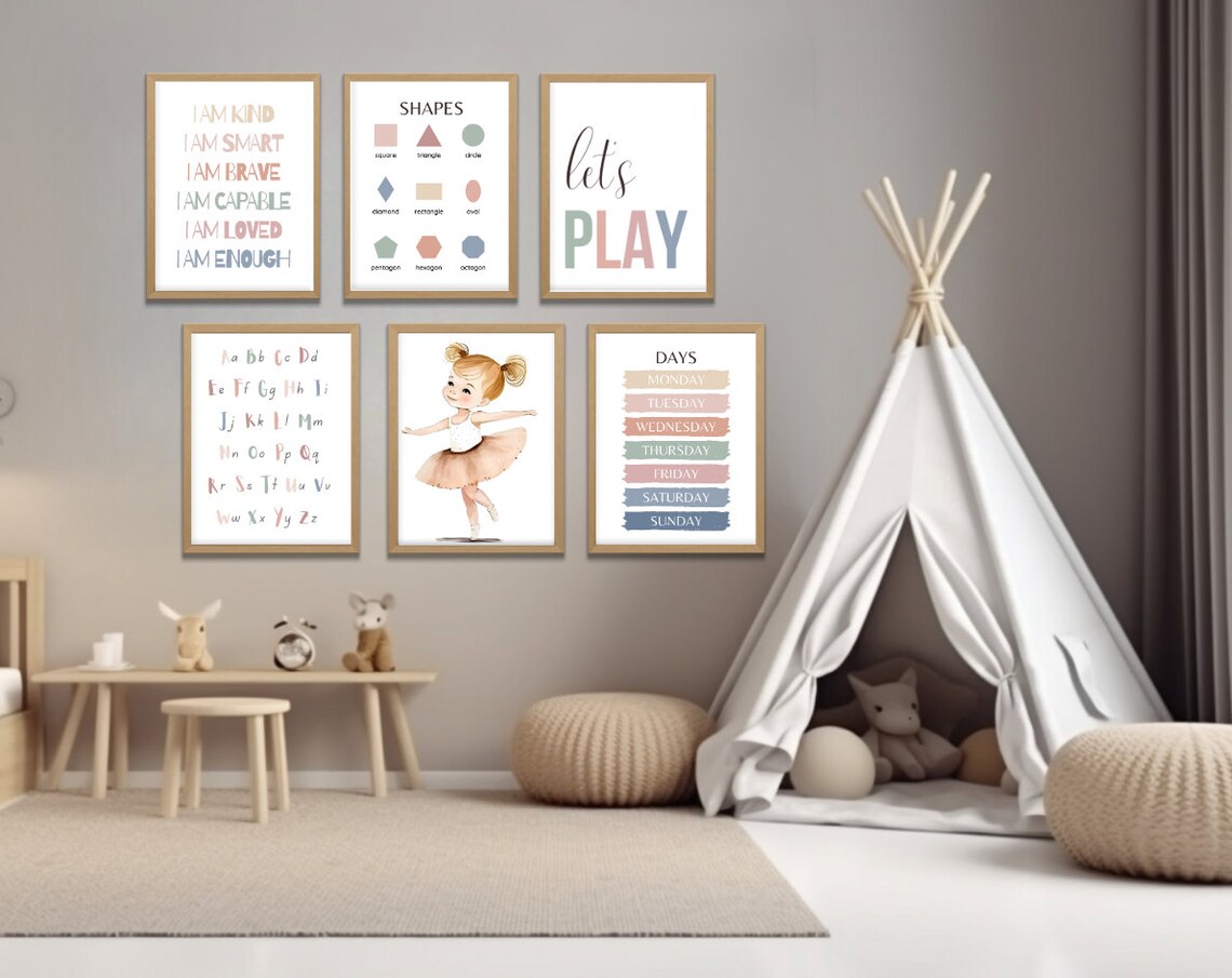 Montessori Homeschool Printable Posters: Toddler Playroom Girl Wall Art ...