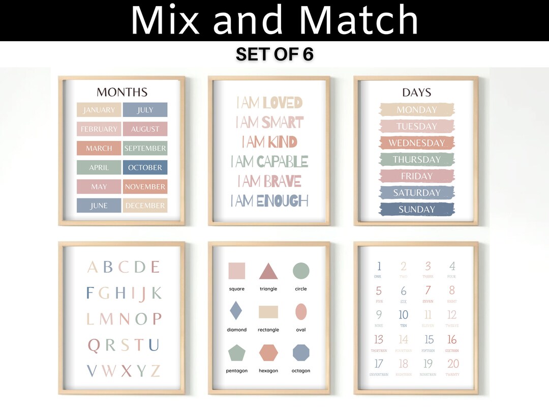 Montessori Homeschool Printable Posters: Toddler Playroom Wall Art ...