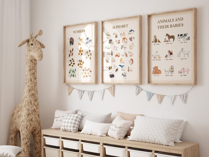 Montessori Classroom Printable Posters:educational Set of 3-abcs ...