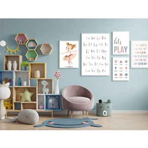 Montessori Alphabet Poster in Soft Pastel Colors | Educational Wall Art ...