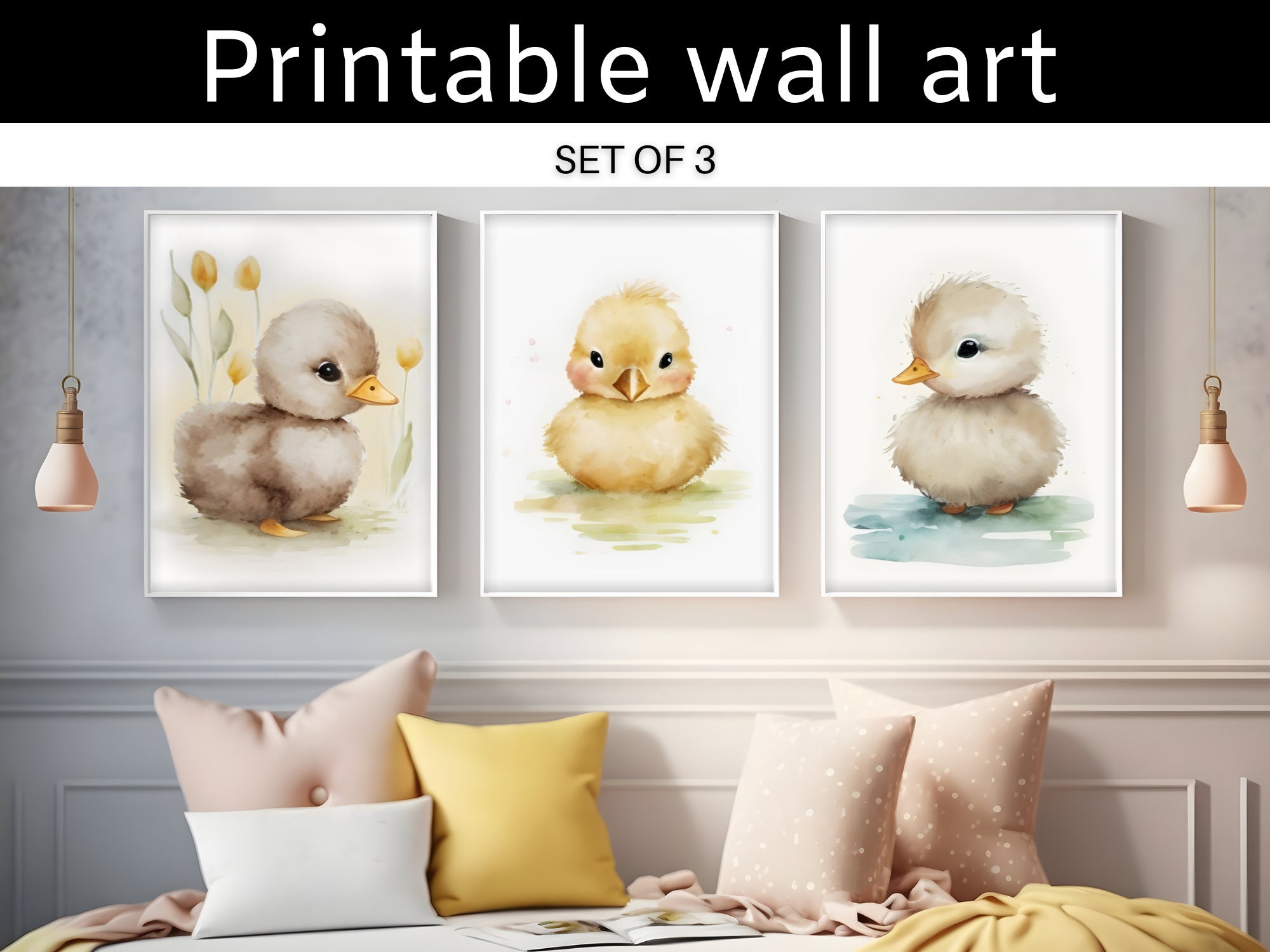 Quacktastic Nursery: Set of 3 Whimsical Duck Prints Adorable Watercolor ...
