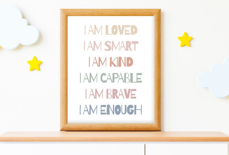 Empowering Affirmations: Printable Art - Loved, Smart, Kind, Capable ...