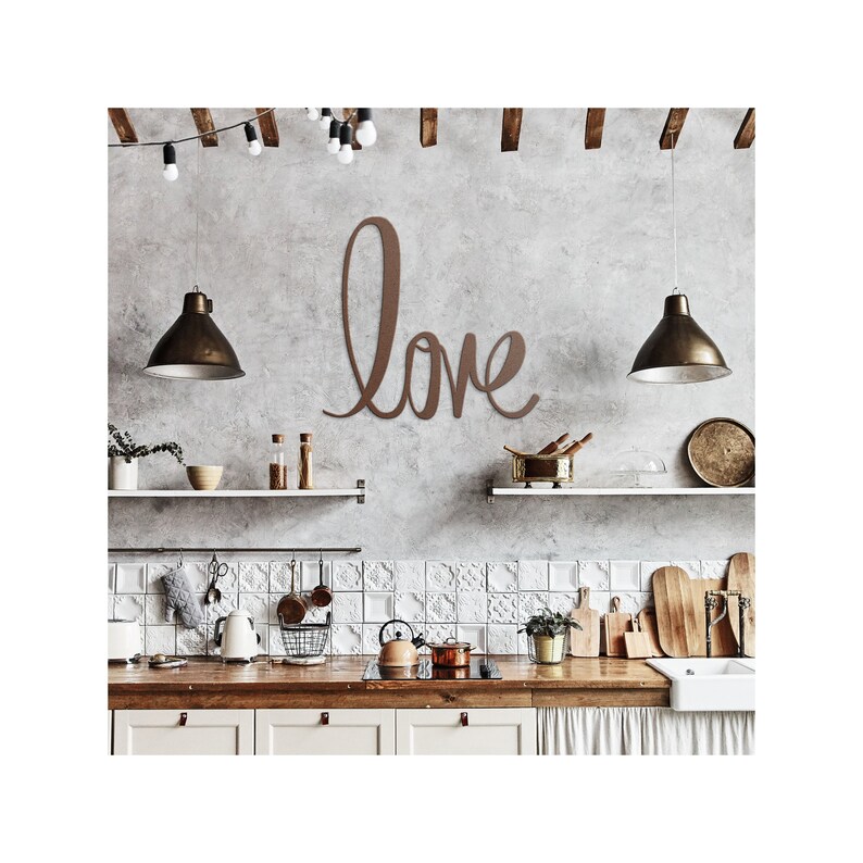 Love Cursive Wall Art Handwriting- Metal Sign. Home Decor - Indoor ...