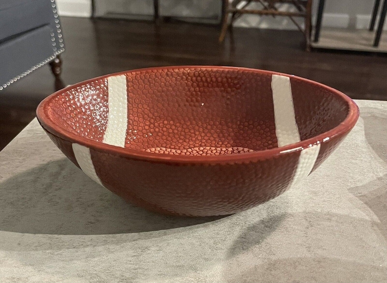 2004 BOSTON WAREHOUSE FOOTBALL Shaped Bowl Snack /appetizers ...