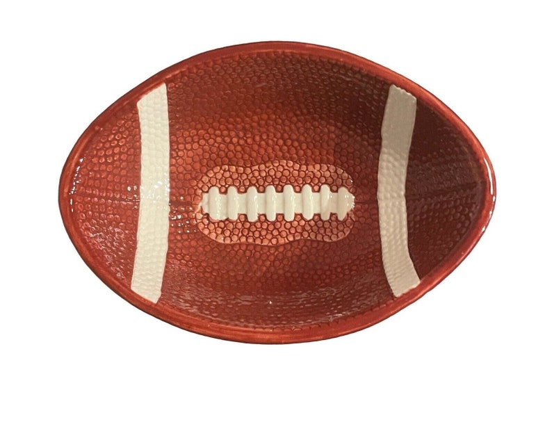 2004 BOSTON WAREHOUSE FOOTBALL Shaped Bowl Snack /appetizers ...