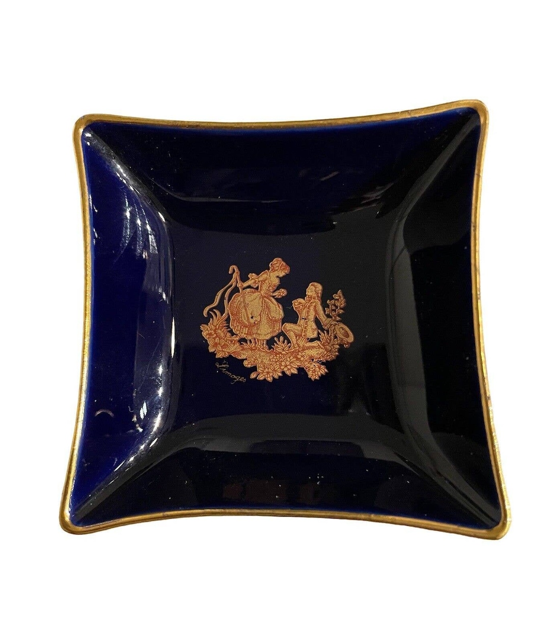 Limoges France Cobalt Blue & Gold Porcelain Trinket Collectible Dish - Etsy