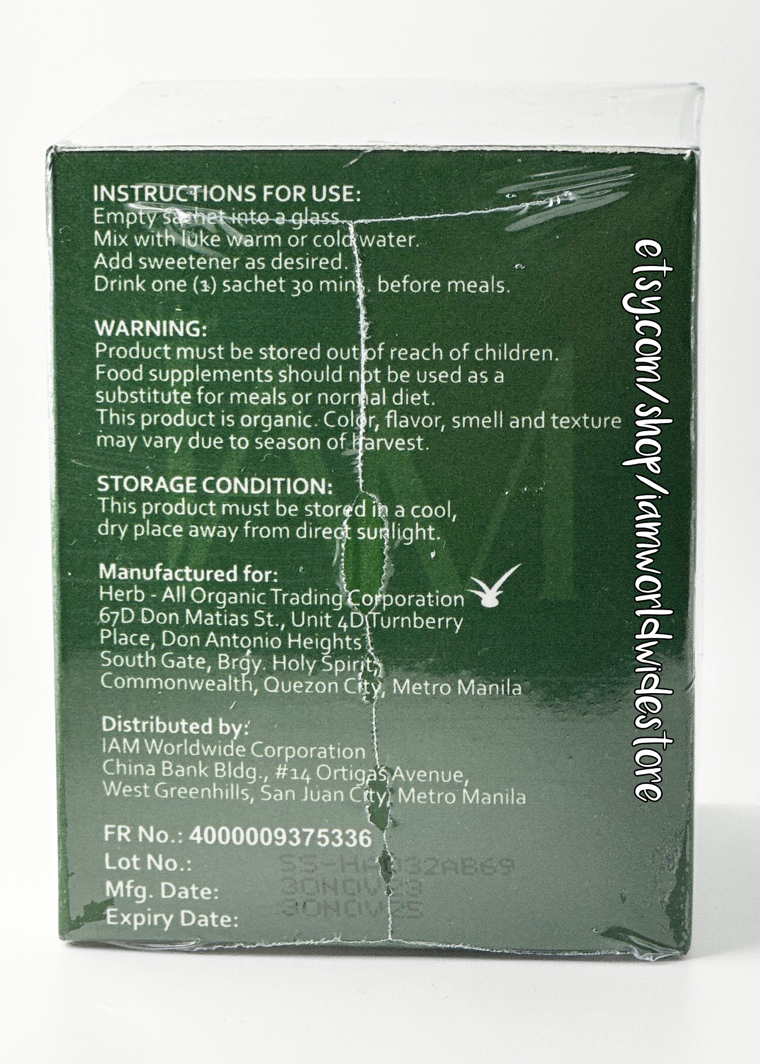 IAM Amazing Pure Organic Barley Powder 1 Sealed Box 10 Sachets New ...