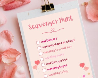 Valentine Scavenger Hunt for Kids, Romantic Treasure Hunt, Valentine ...