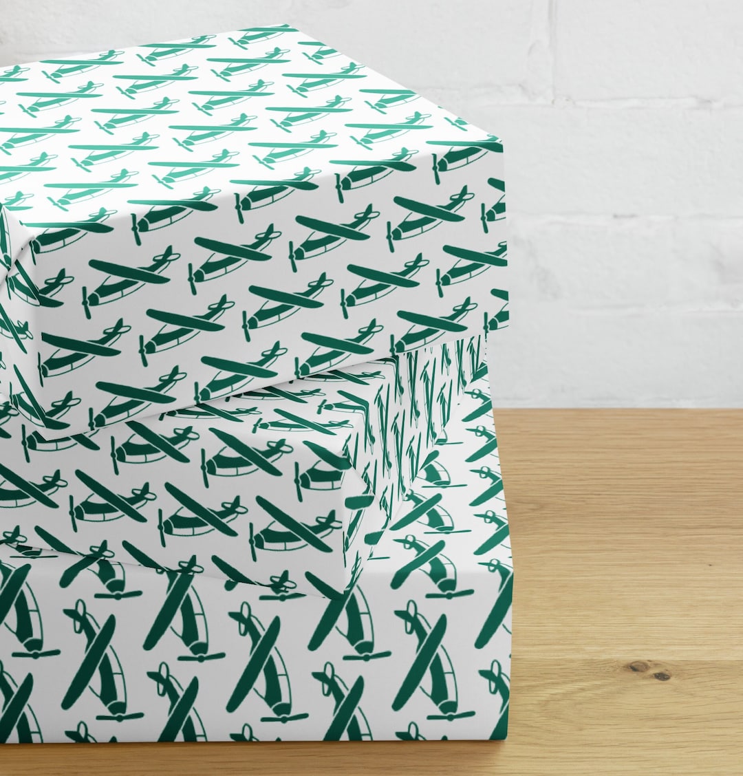 Green Airplane Wrapping Paper Sheets - Etsy