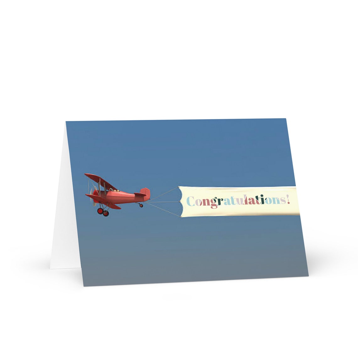 Airplane Banner "congratulations!" Greeting Card - Etsy