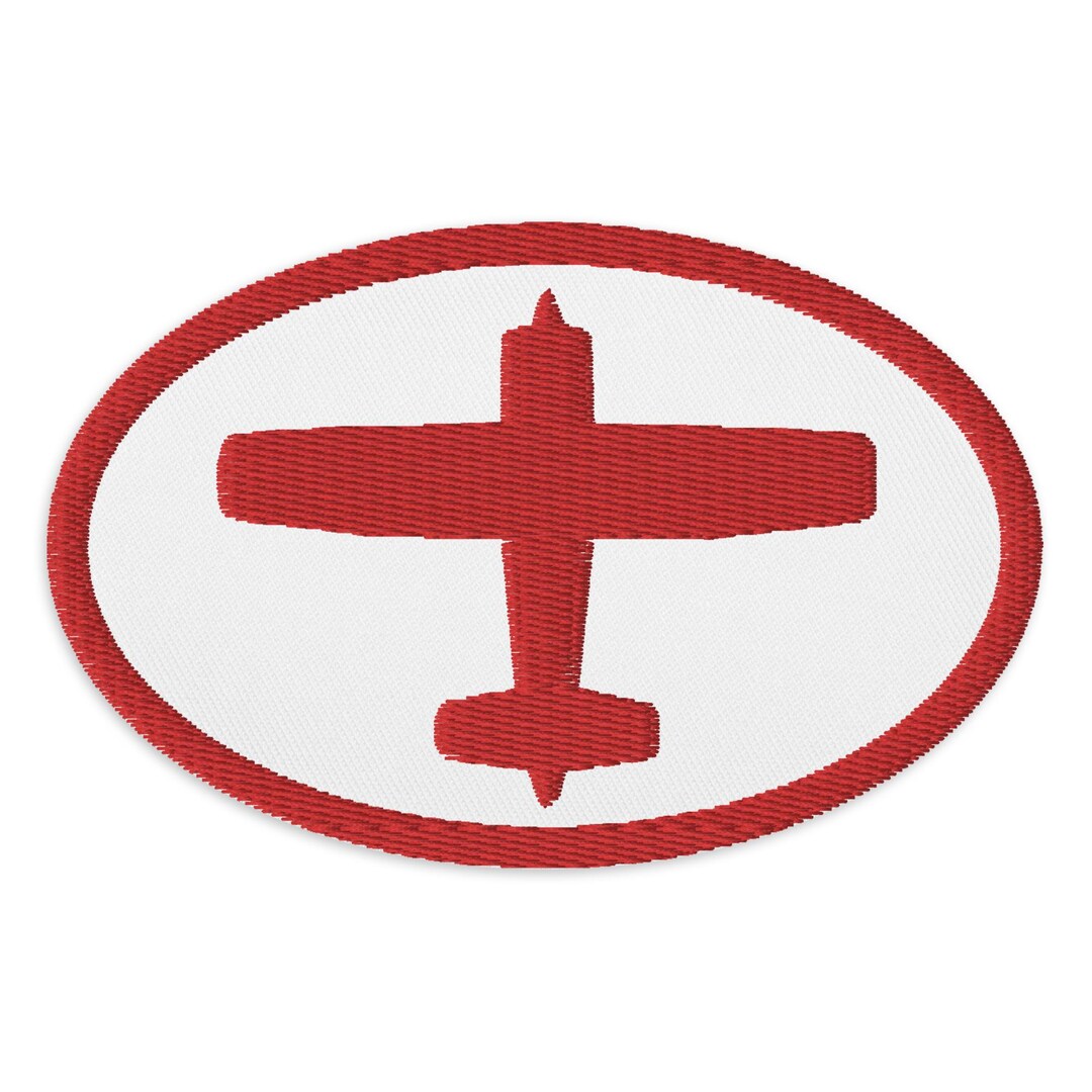 Red Cessna Airplane - Oval Embroidered Patch - Etsy