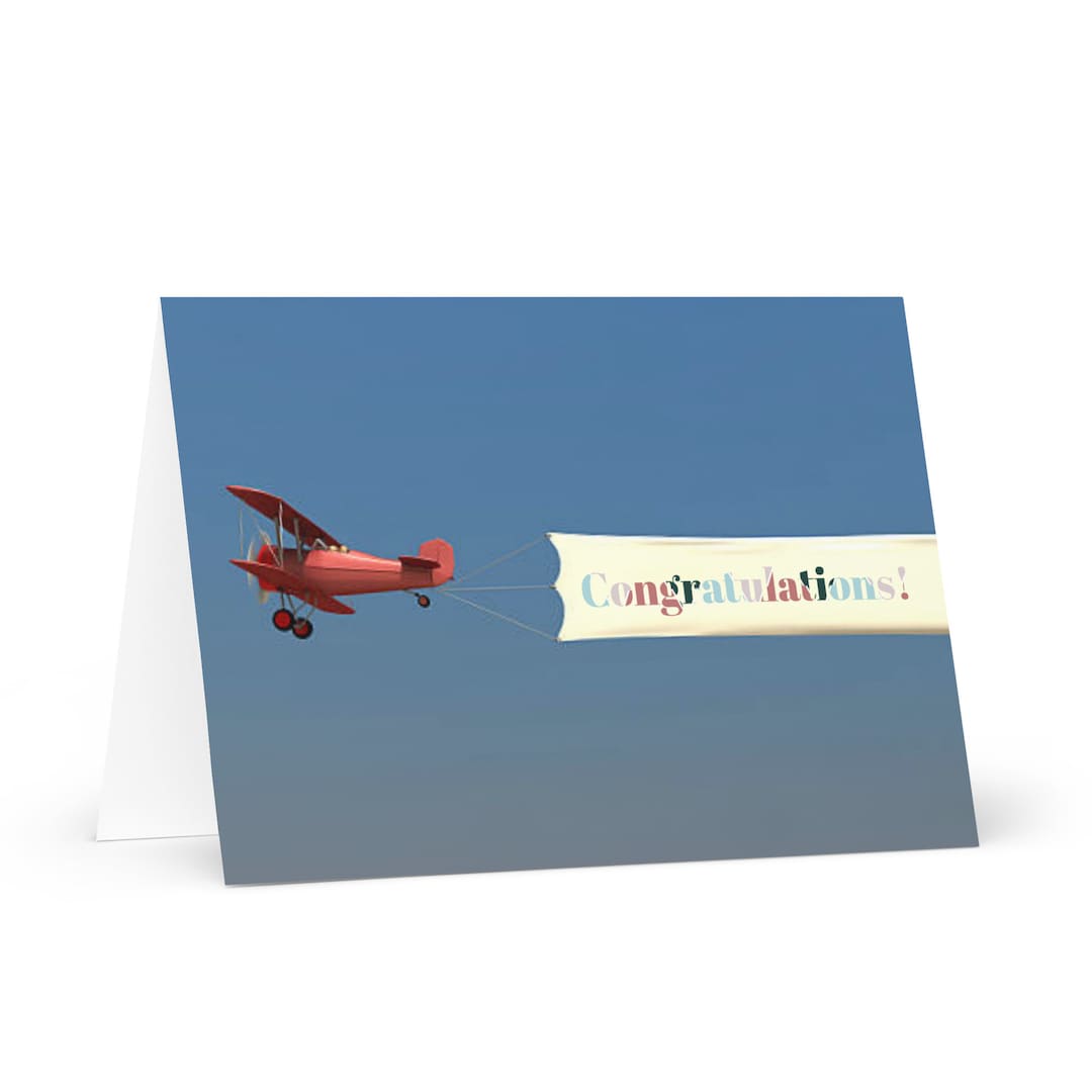 Airplane Banner "congratulations!" Greeting Card - Etsy