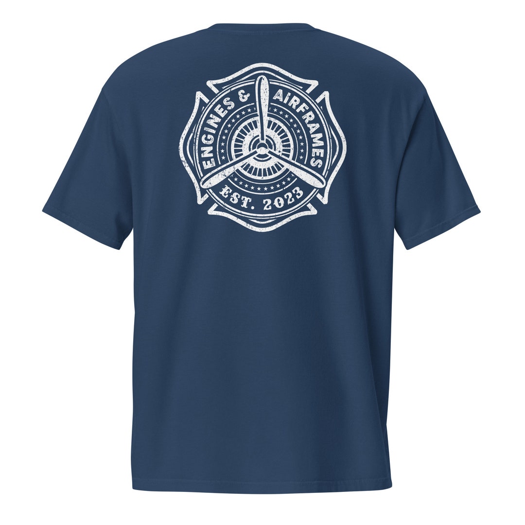 Engines & Airframes White Logo - Comfort Colors Garment-dyed Pocket T ...