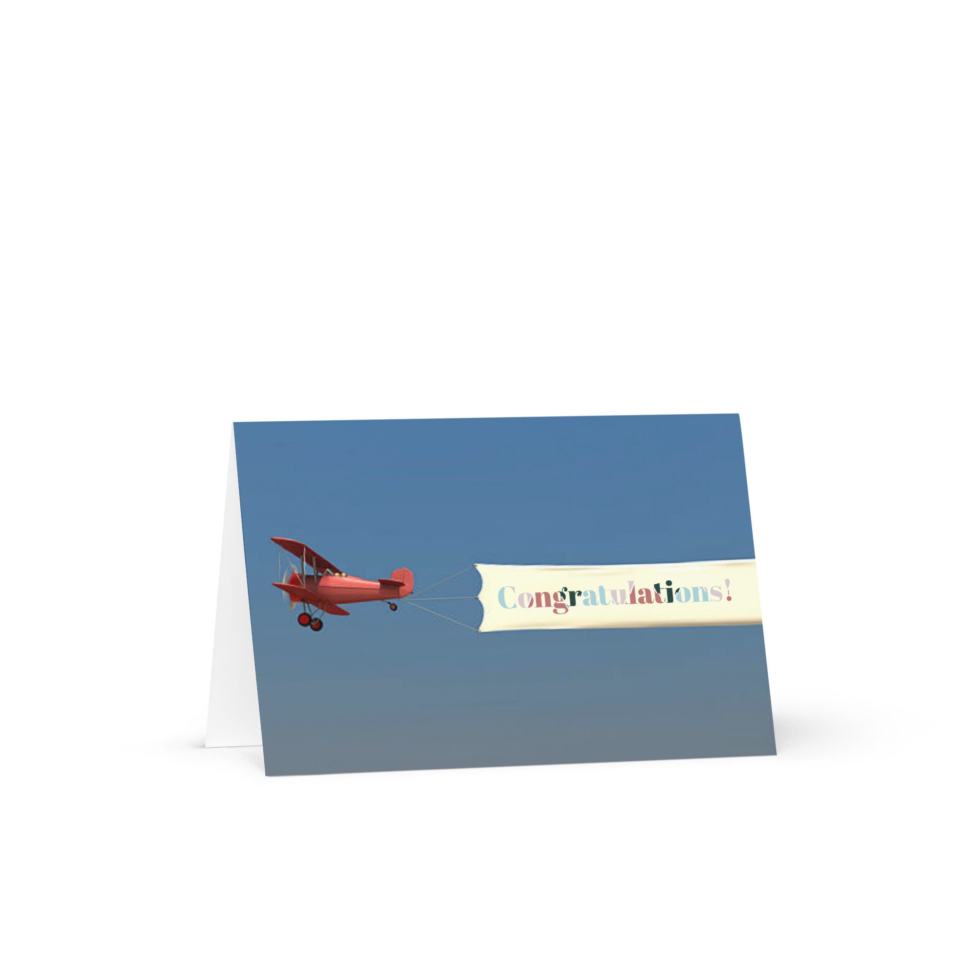 Airplane Banner "congratulations!" Greeting Card - Etsy