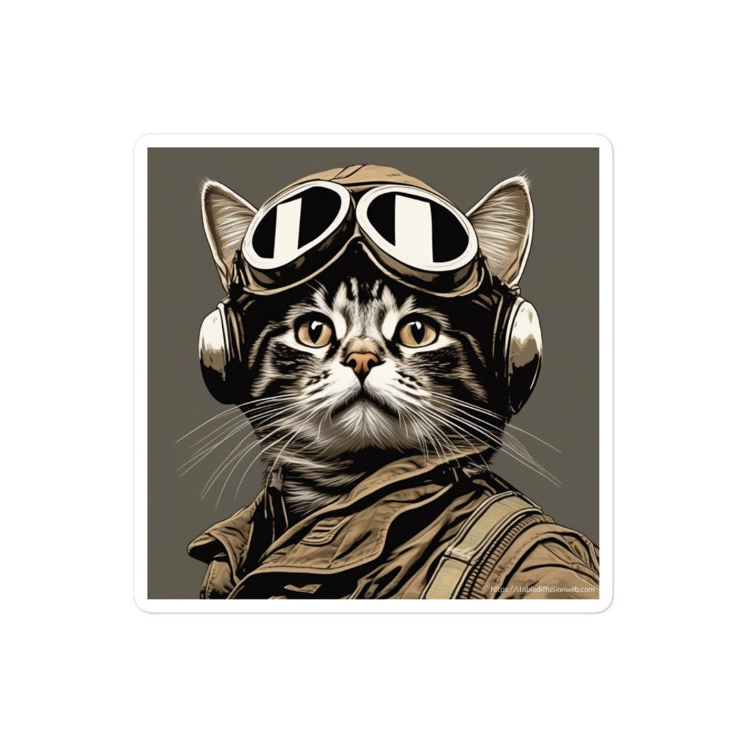 Funny Proud Pilot Cat - Aviation Bubble-free Stickers - Etsy