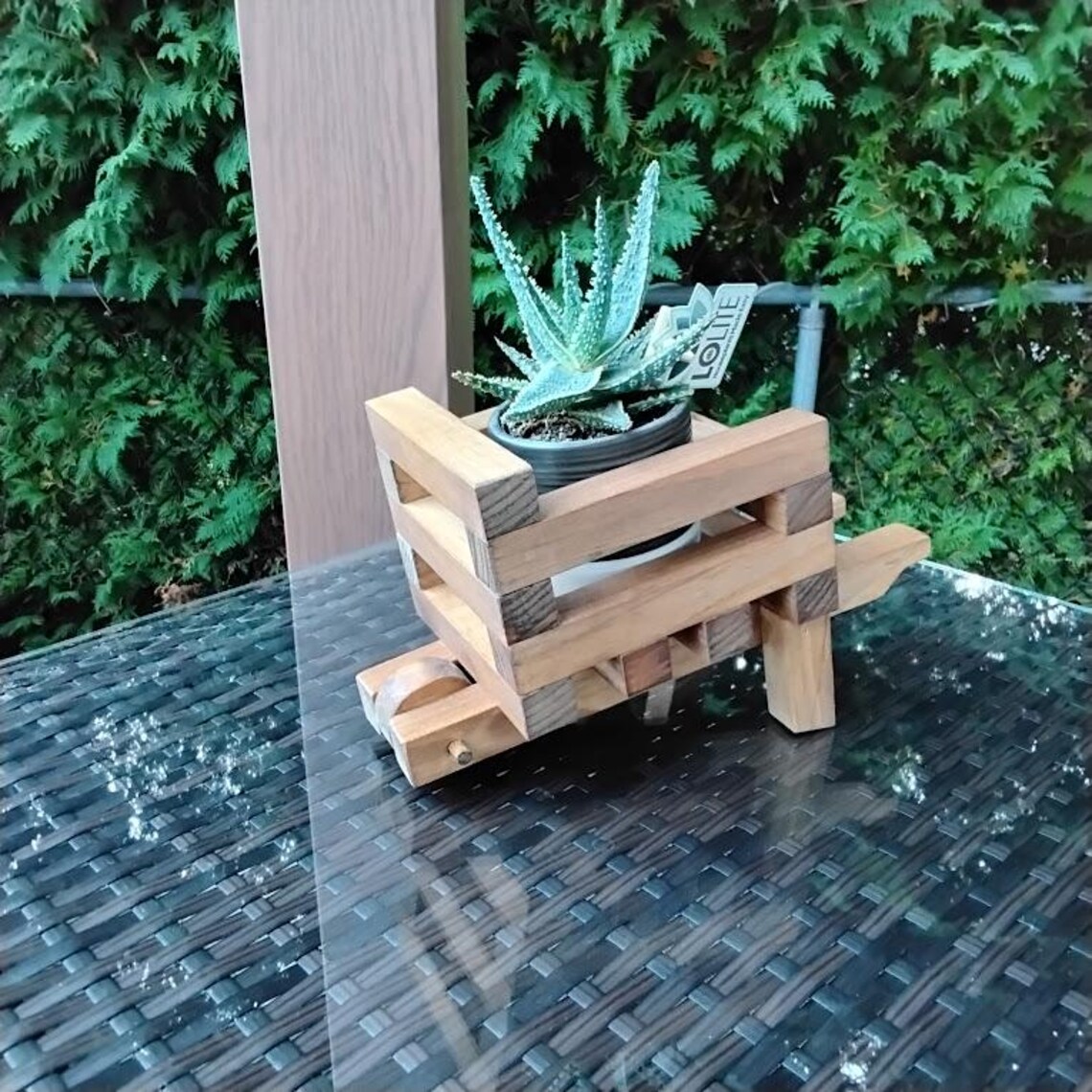 Wheelbarrow Mini Wooden Planter for 3" Pot. - Etsy