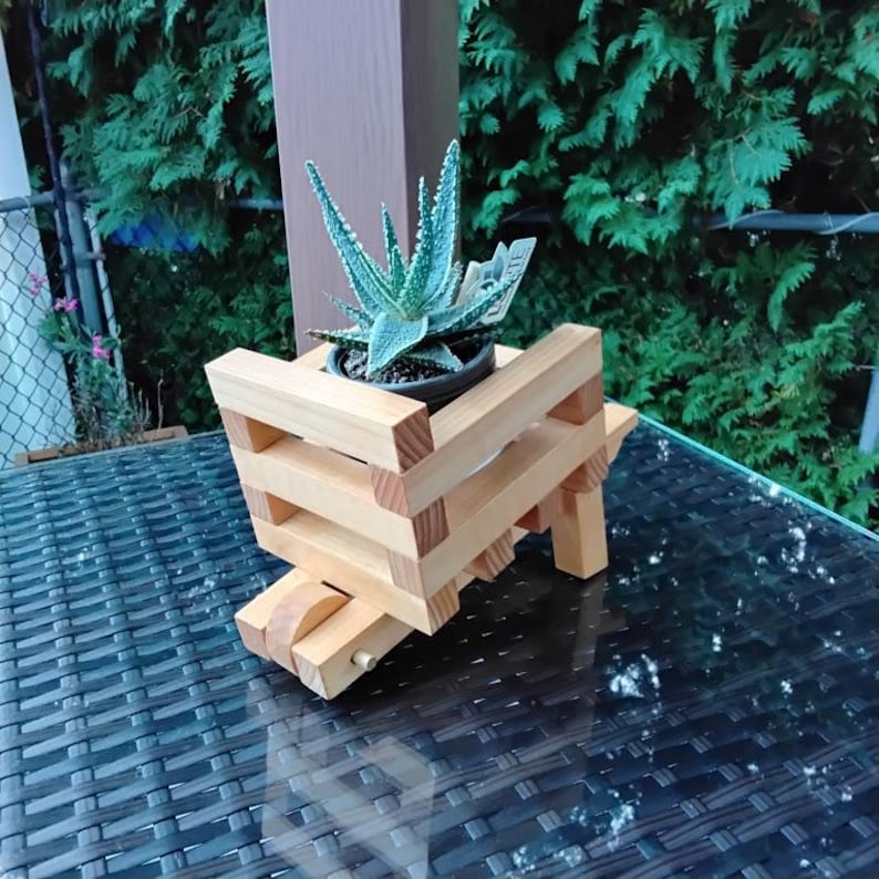 Wheelbarrow Mini Wooden Planter for 3" Pot. - Etsy