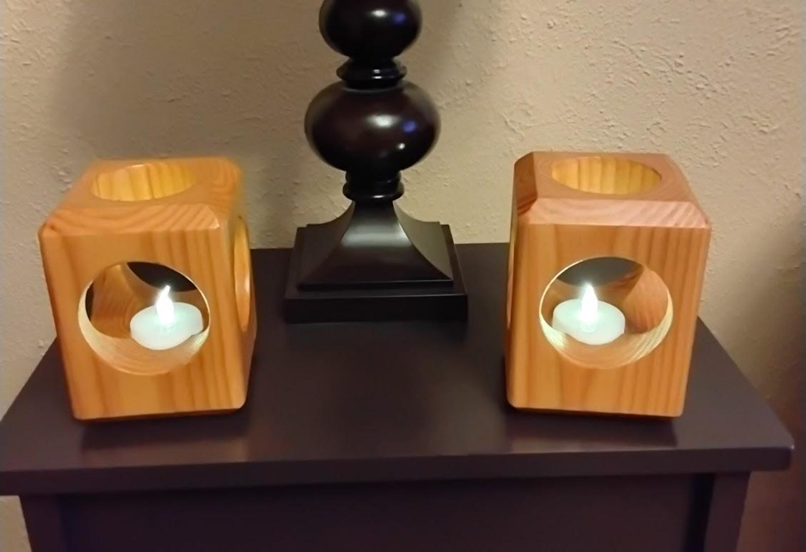 Unique Decorative Wood Tealight Holders, Summer Oak, Throws off Unique ...