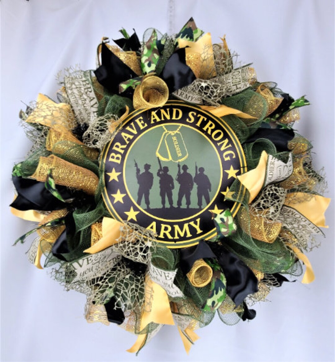 Army Deco Mesh Wreath, Army Wreath, Army Wreath for Front Door, Army ...