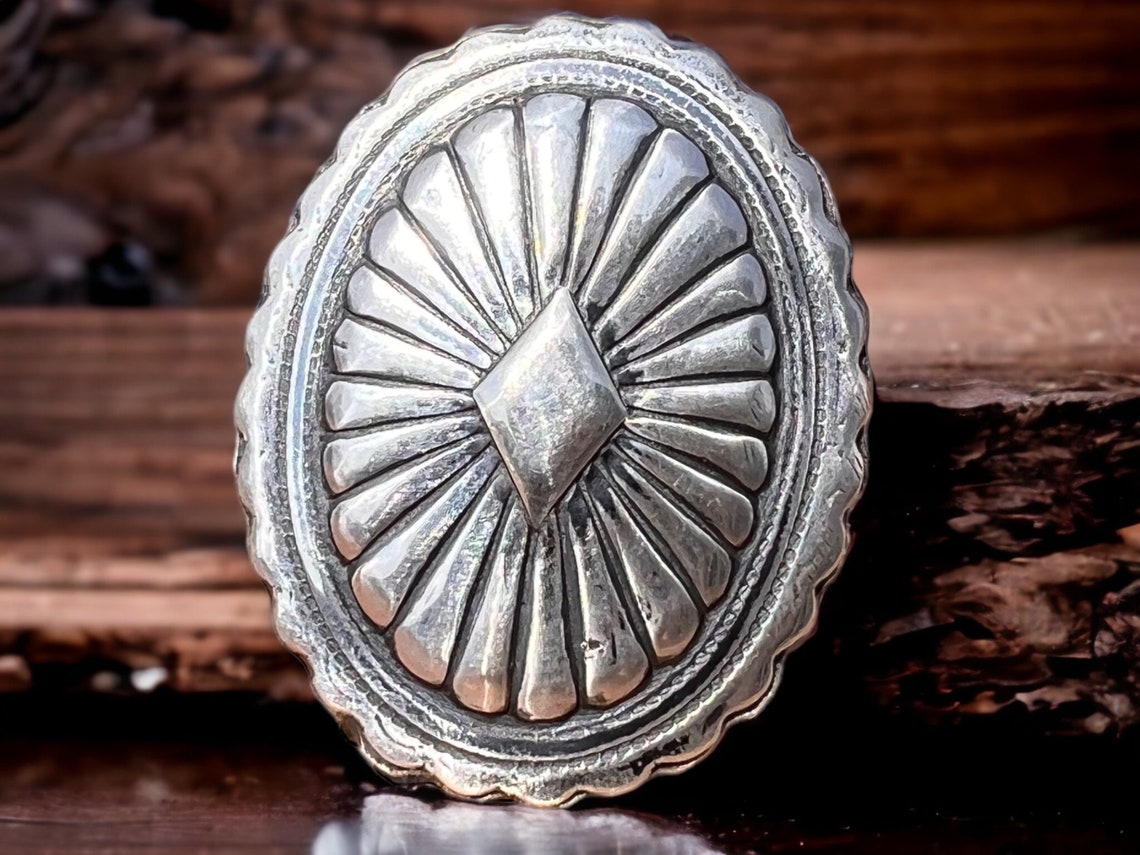 Silver Cowgirl Ring Western Ring Concho Ring Southwestern Ring large ...