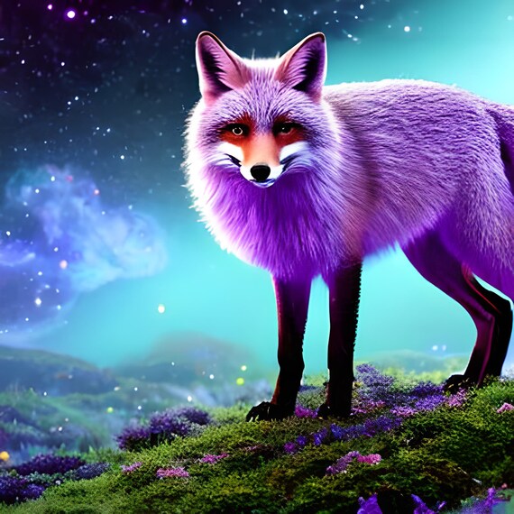 Purple Fox Logo Wallpaper
