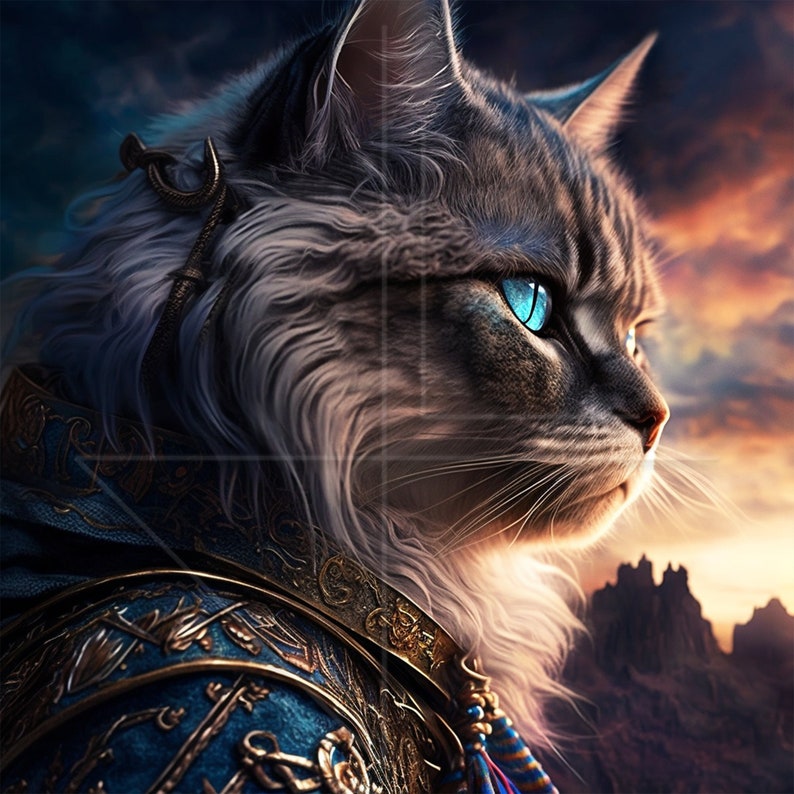 Epic Cat Portraits 5 Pack - High Res Digital Download - Wall Art ...