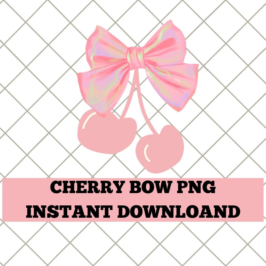 Charming Pink Cherry Bow Clipart - High-quality PNG for Creative ...