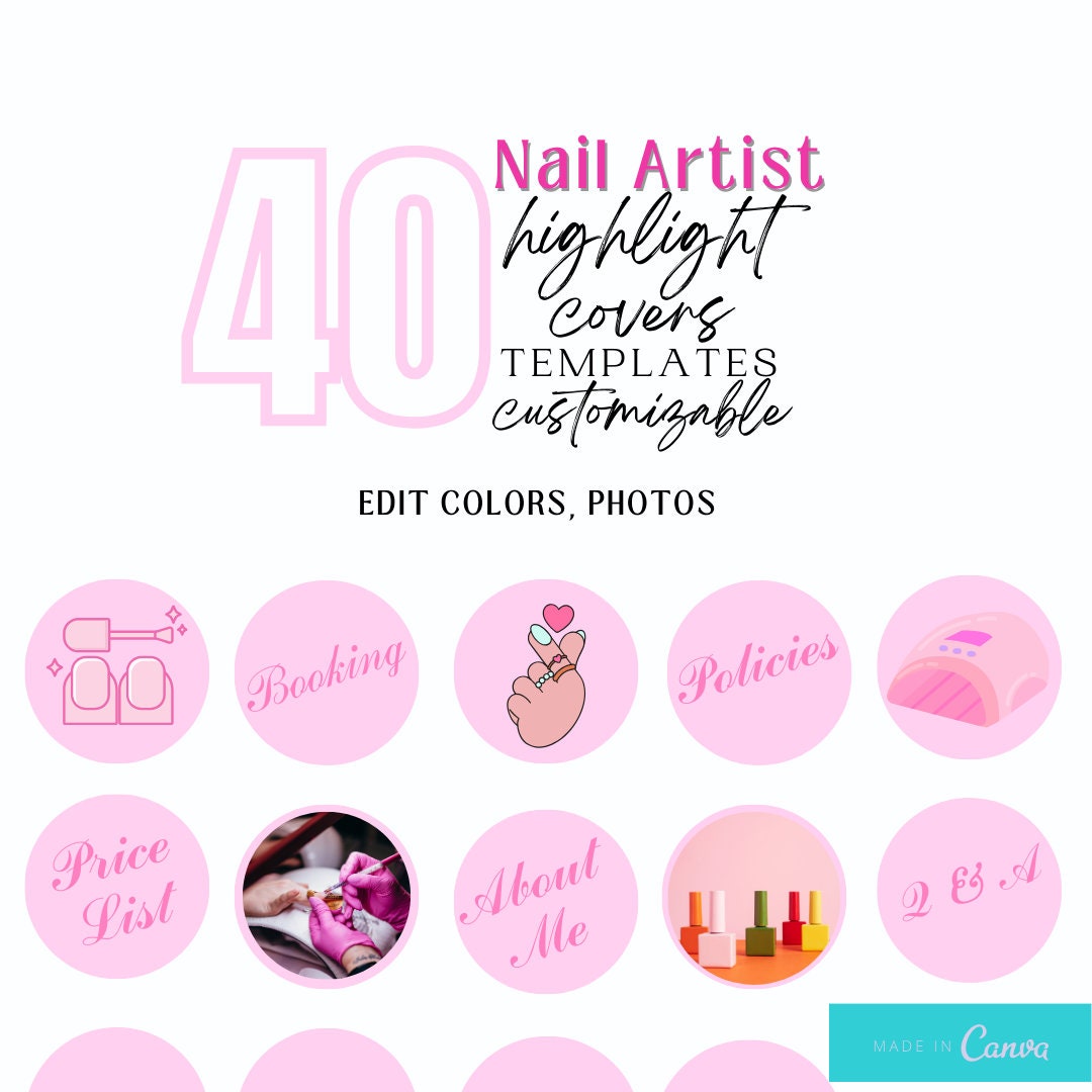 Nail Artist Pink Instagram Highlight Covers Set, Story Icons, IG ...