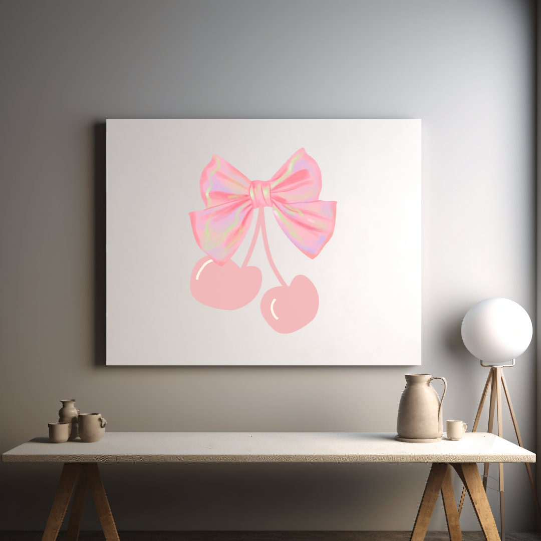 Charming Pink Cherry Bow Clipart - High-quality PNG for Creative ...