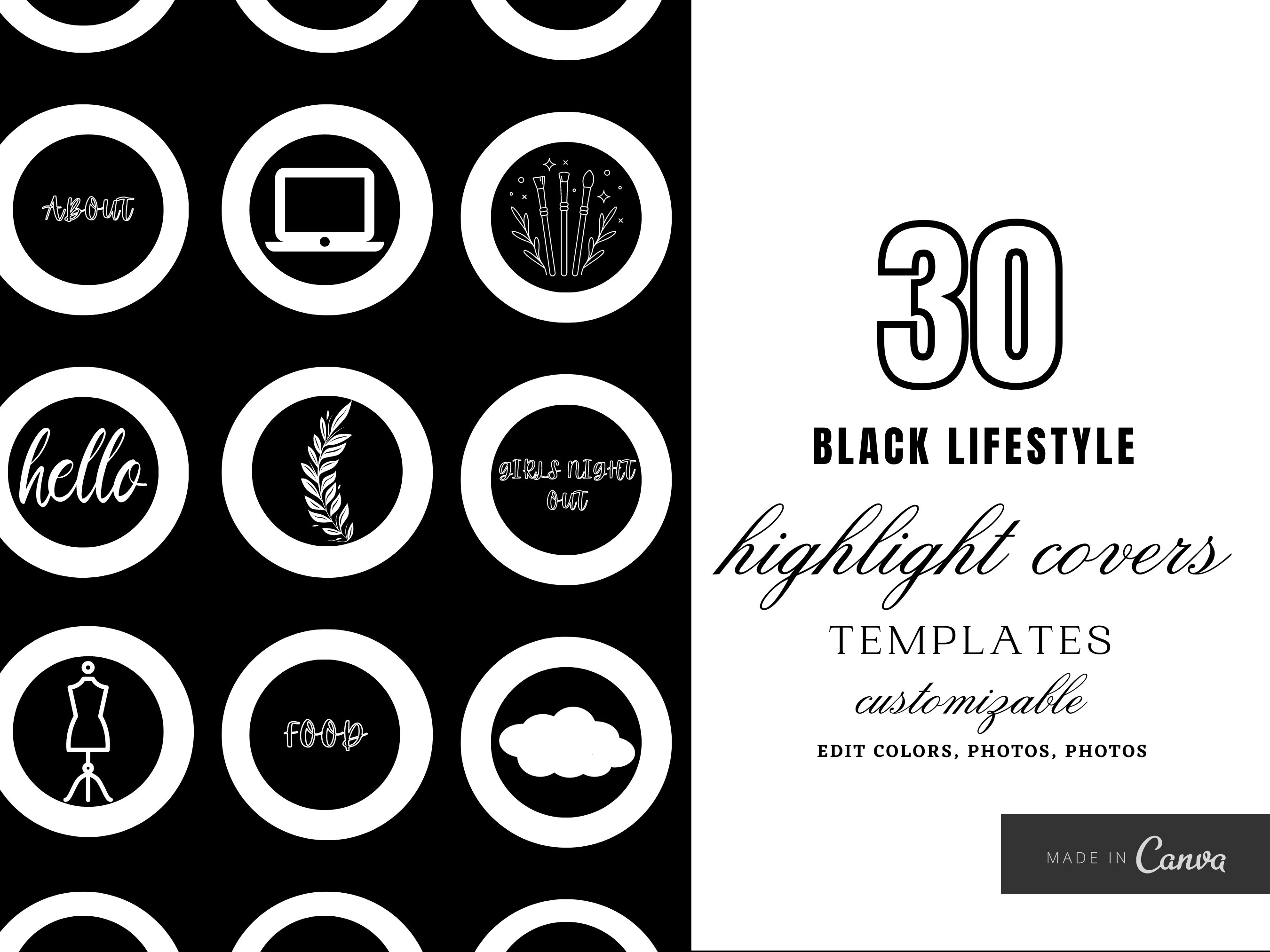 Black Instagram Highlight Covers, Instagram Icons, Highlight Covers for ...