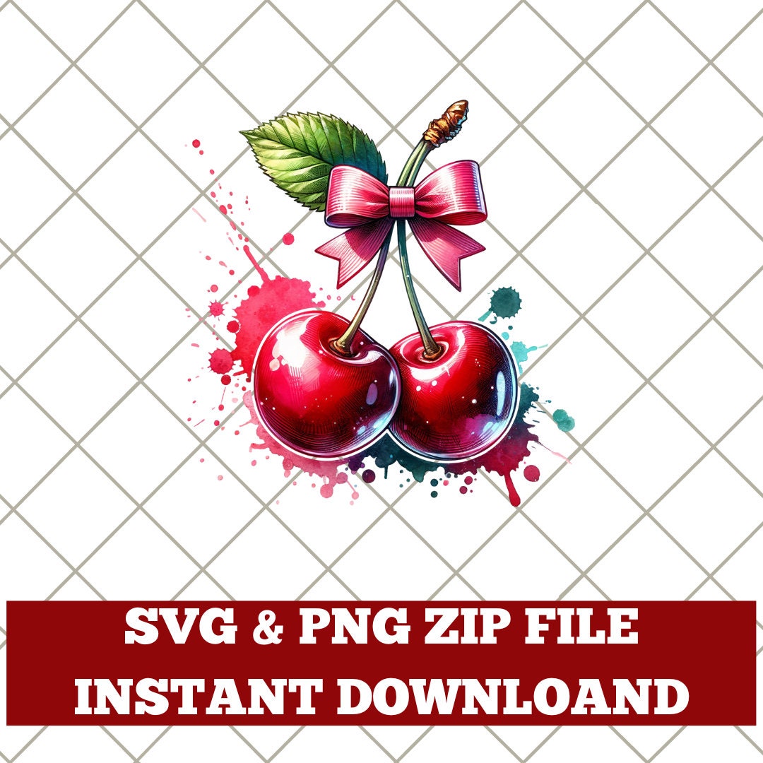 Cherry Bow PNG SVG Designs Bundle - High-quality Digital Graphics for ...