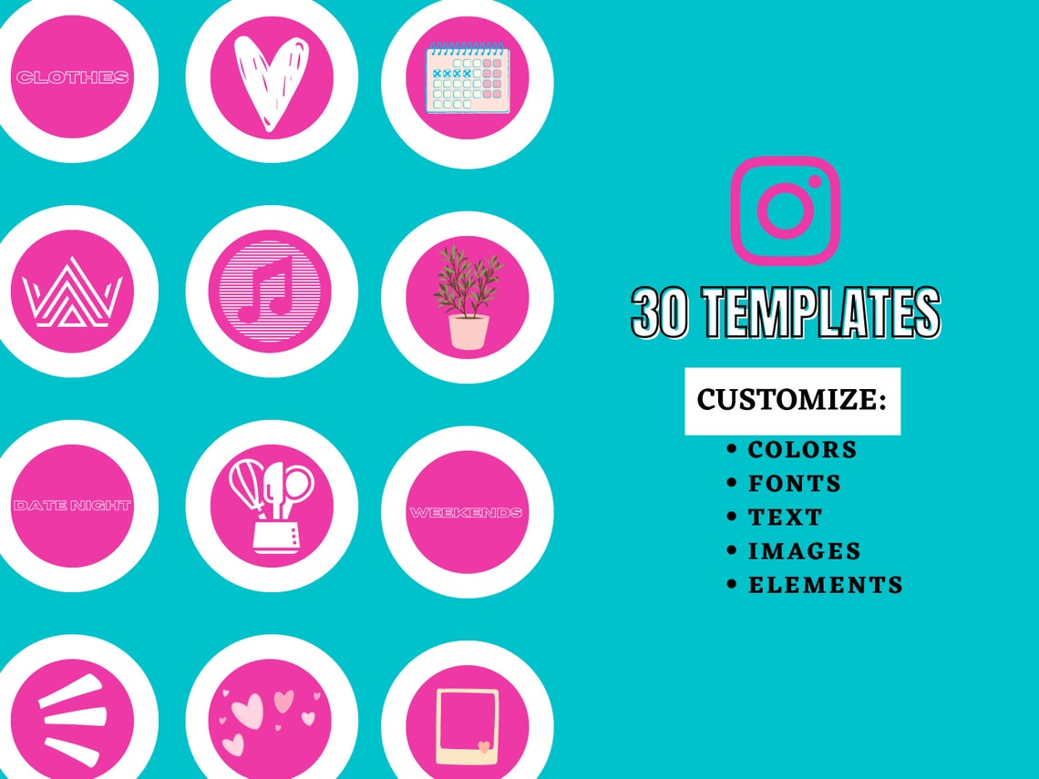 Pink Instagram Highlight Covers, Instagram Icons, Highlight Covers for ...
