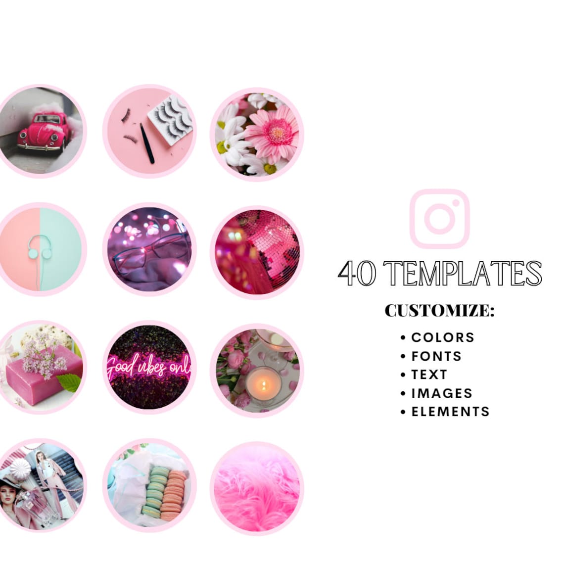Pink Instagram Highlight Covers, Instagram Icons, Highlight Covers for ...
